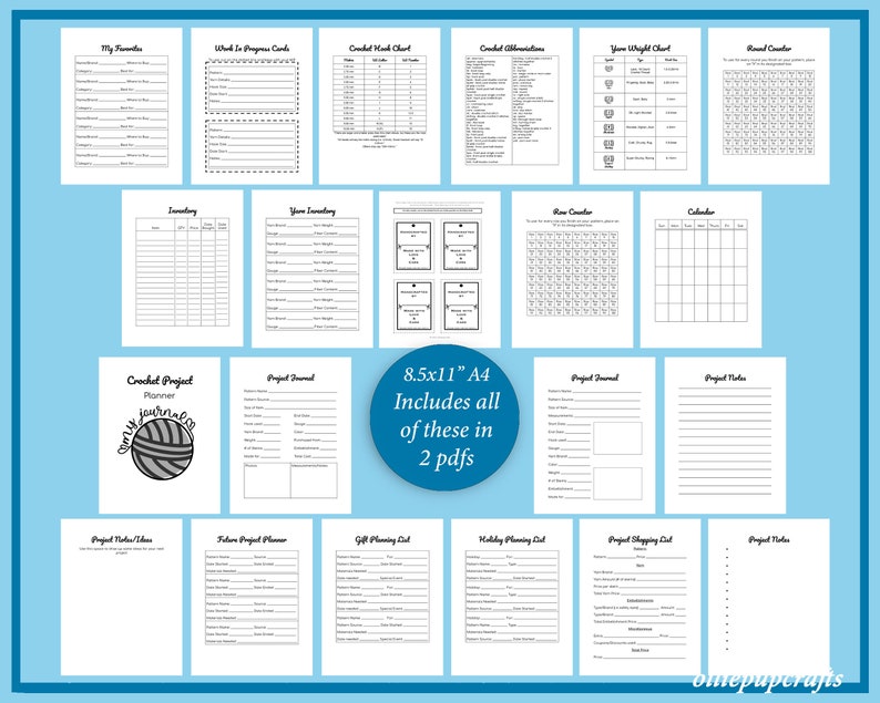 Crochet Planner Printable Crochet Journal Crochet Project - Etsy