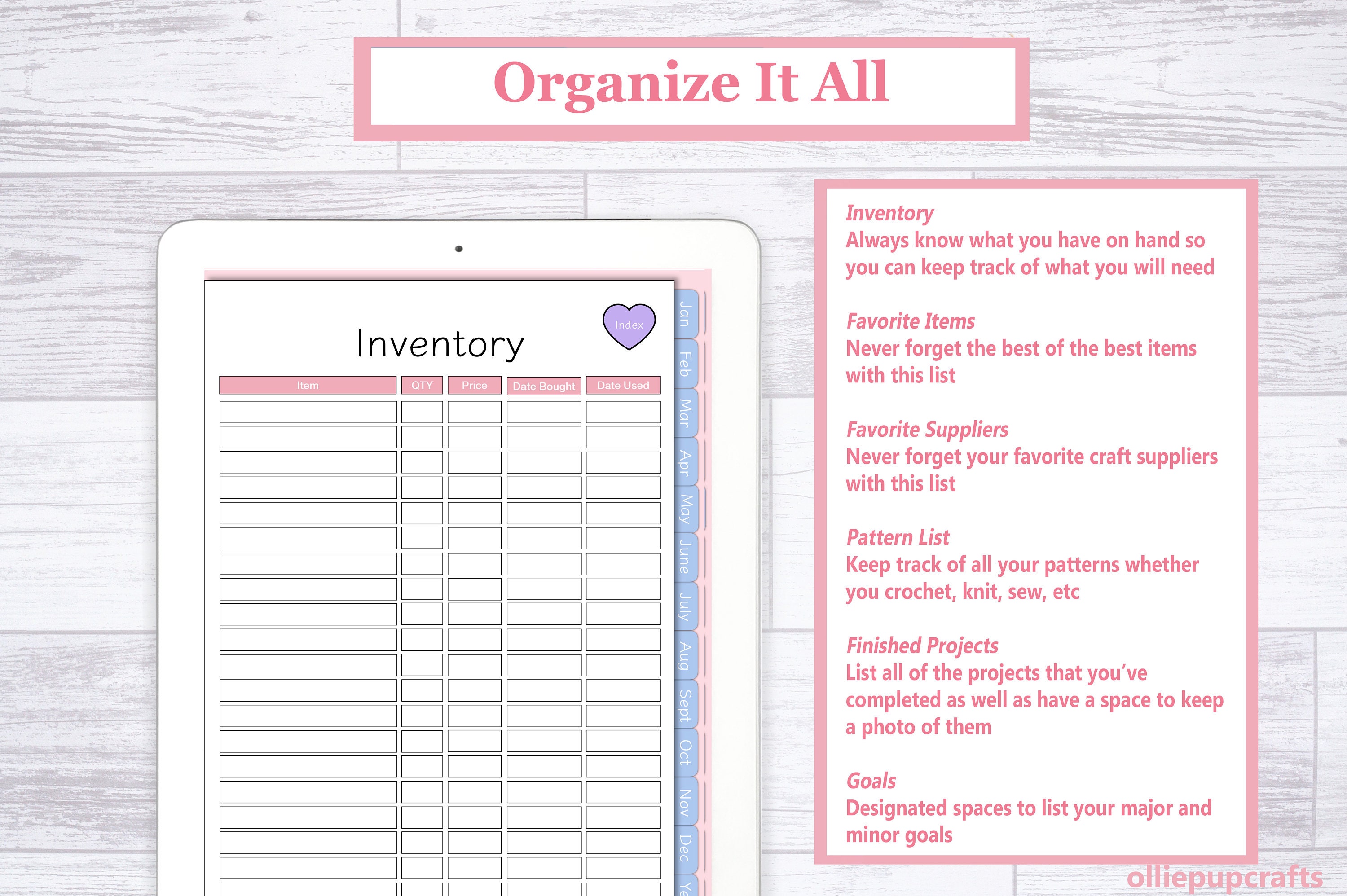 Planner for Creatives, Craft Journal, Digital Craft Planner, Project ...