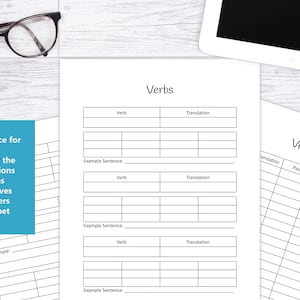 Language Learning Planner, Printable Language Notebook, Language Study ...
