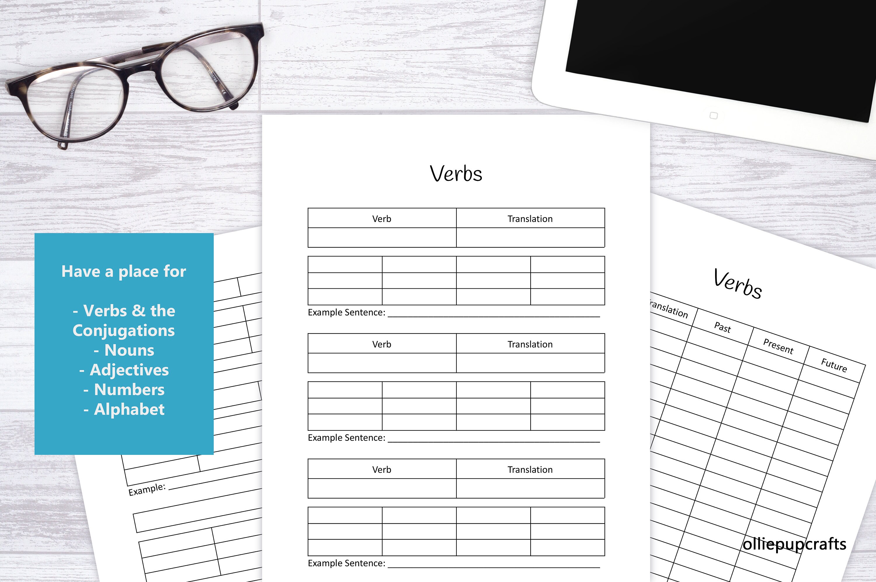 Language Learning Planner, Printable Language Notebook, Language Study ...
