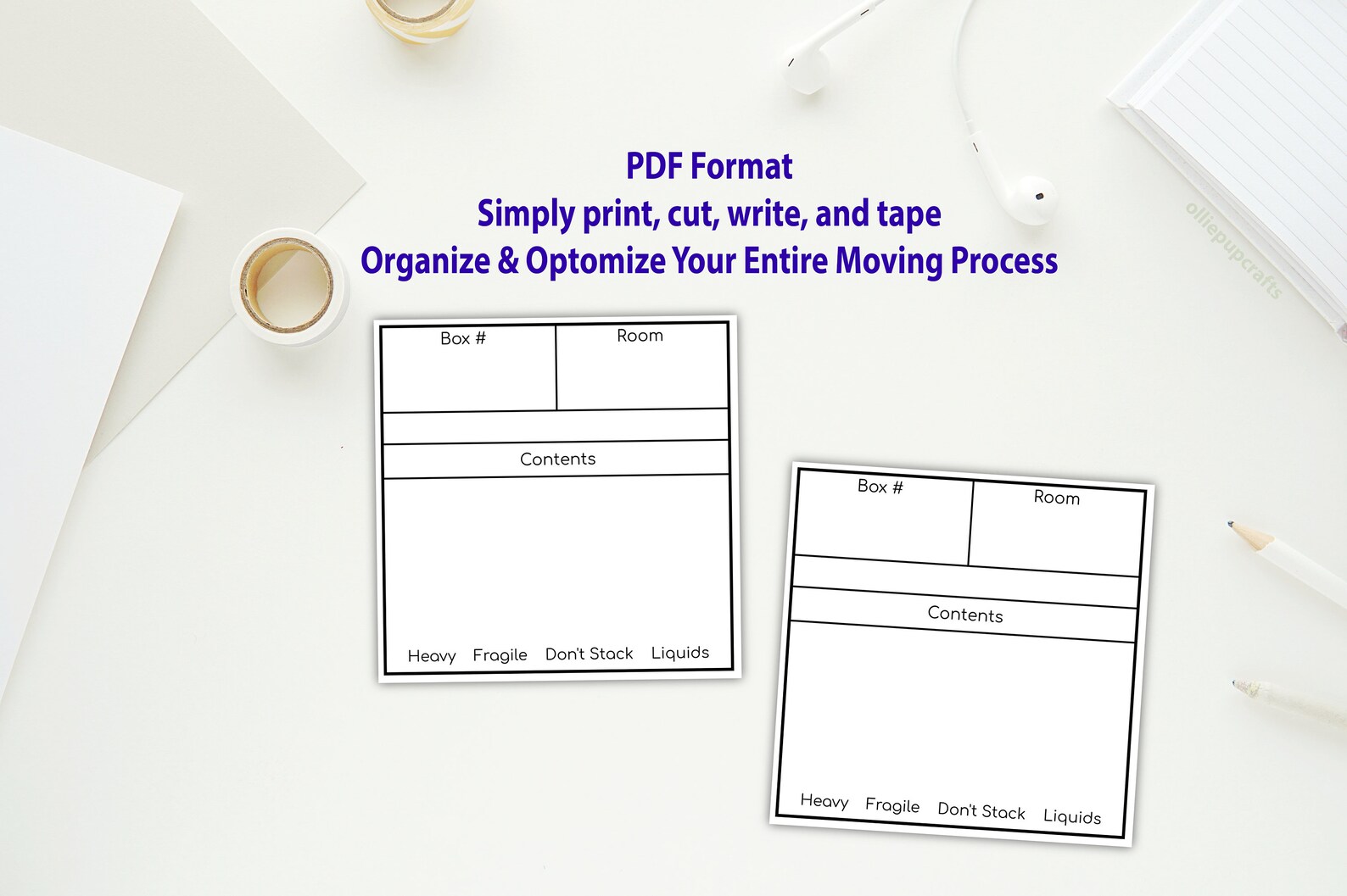 Moving Box Labels, Printable Moving Checklist, Moving Box Labels ...