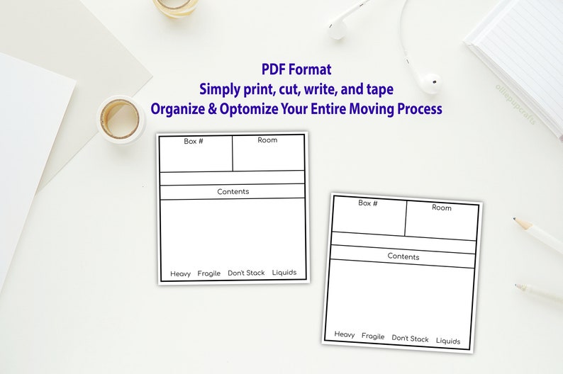 Moving Box Labels, Printable Moving Checklist, Moving Box Labels ...