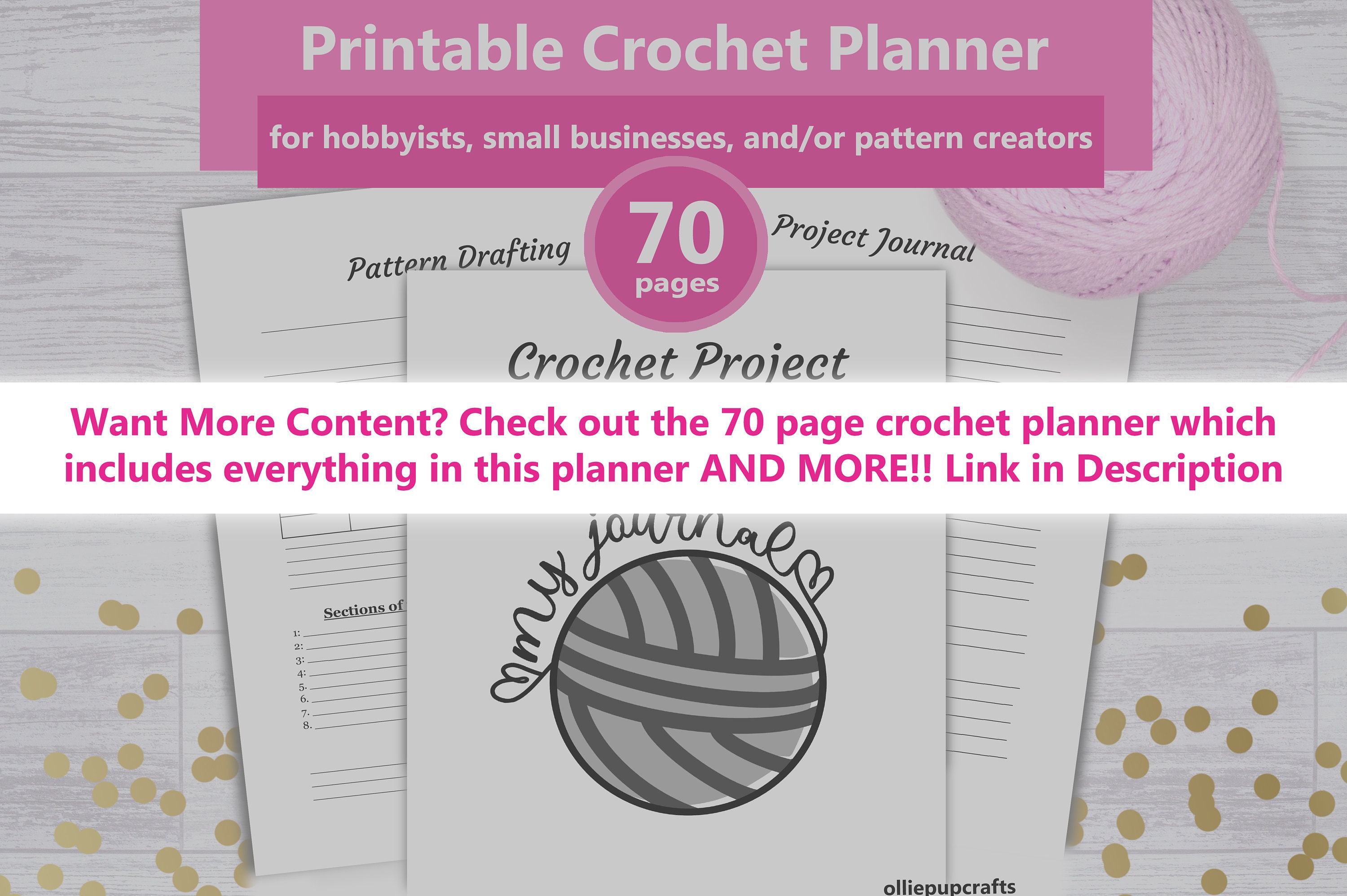 Crochet Planner, Printable Crochet Journal, Crochet Project Planner ...