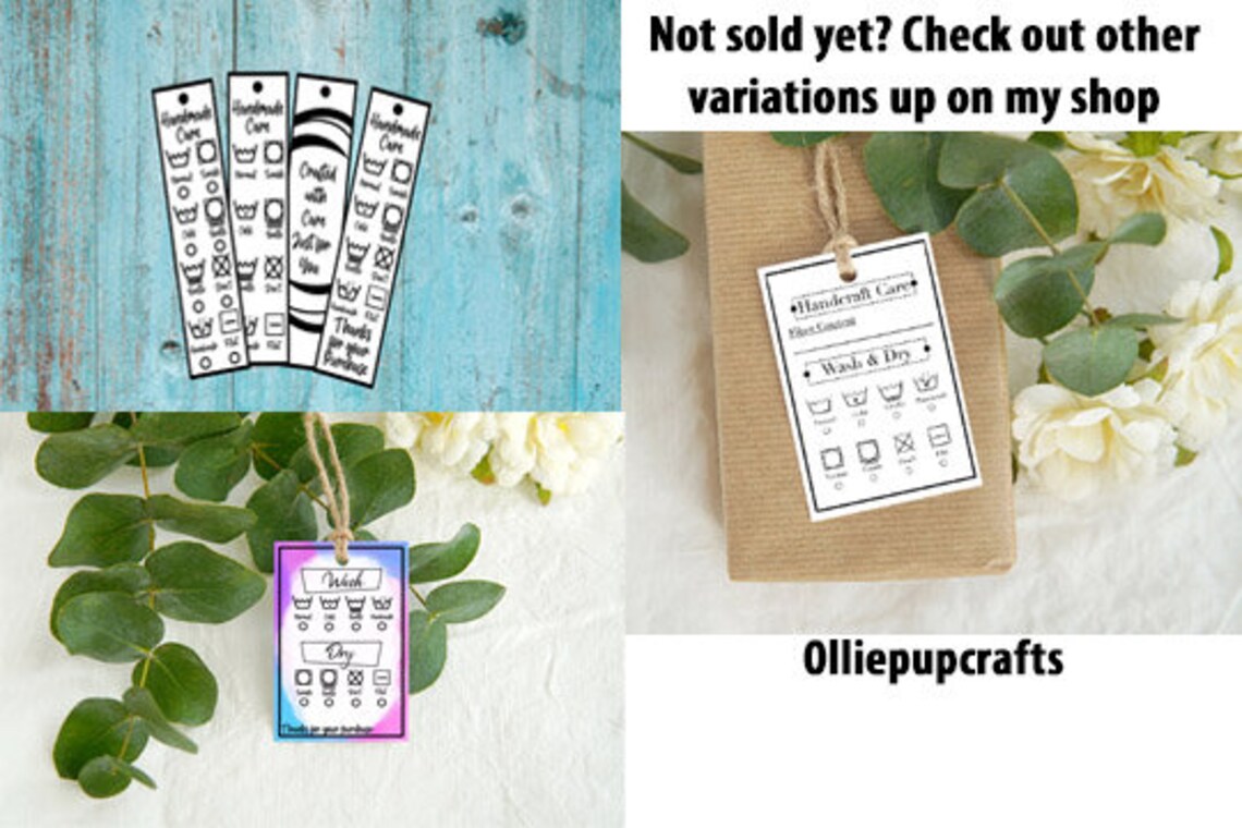 Printable Care Instructions Tags, 3 Variations 2 Sizes Garment Care ...