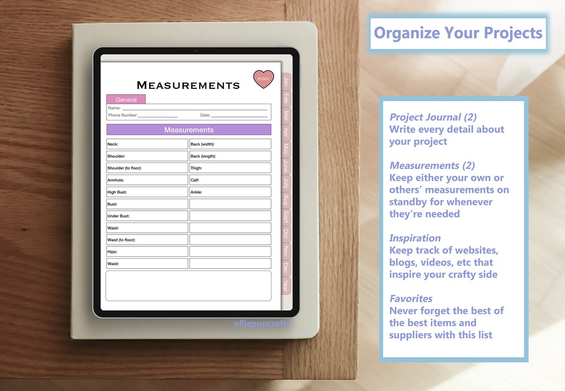 Digital Sewing Planner Sewing Journal Sewing Log Digital | Etsy