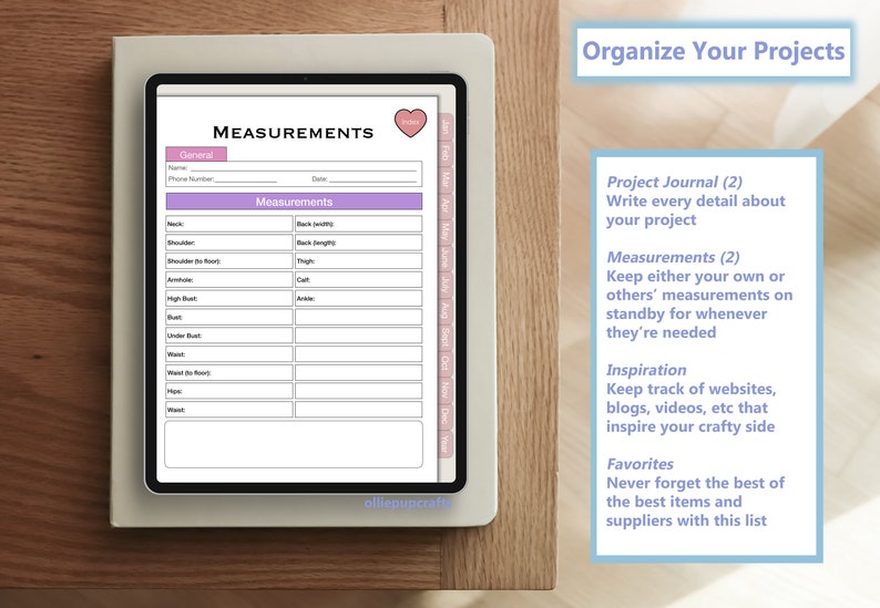 Digital Sewing Planner Sewing Journal Sewing Log Digital - Etsy