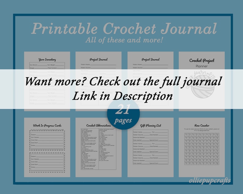 Crochet Planner, Printable Crochet Journal, Crochet Project Planner ...