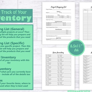 Knitting Planner Pages, Printable Knitting Journal Project Planner ...