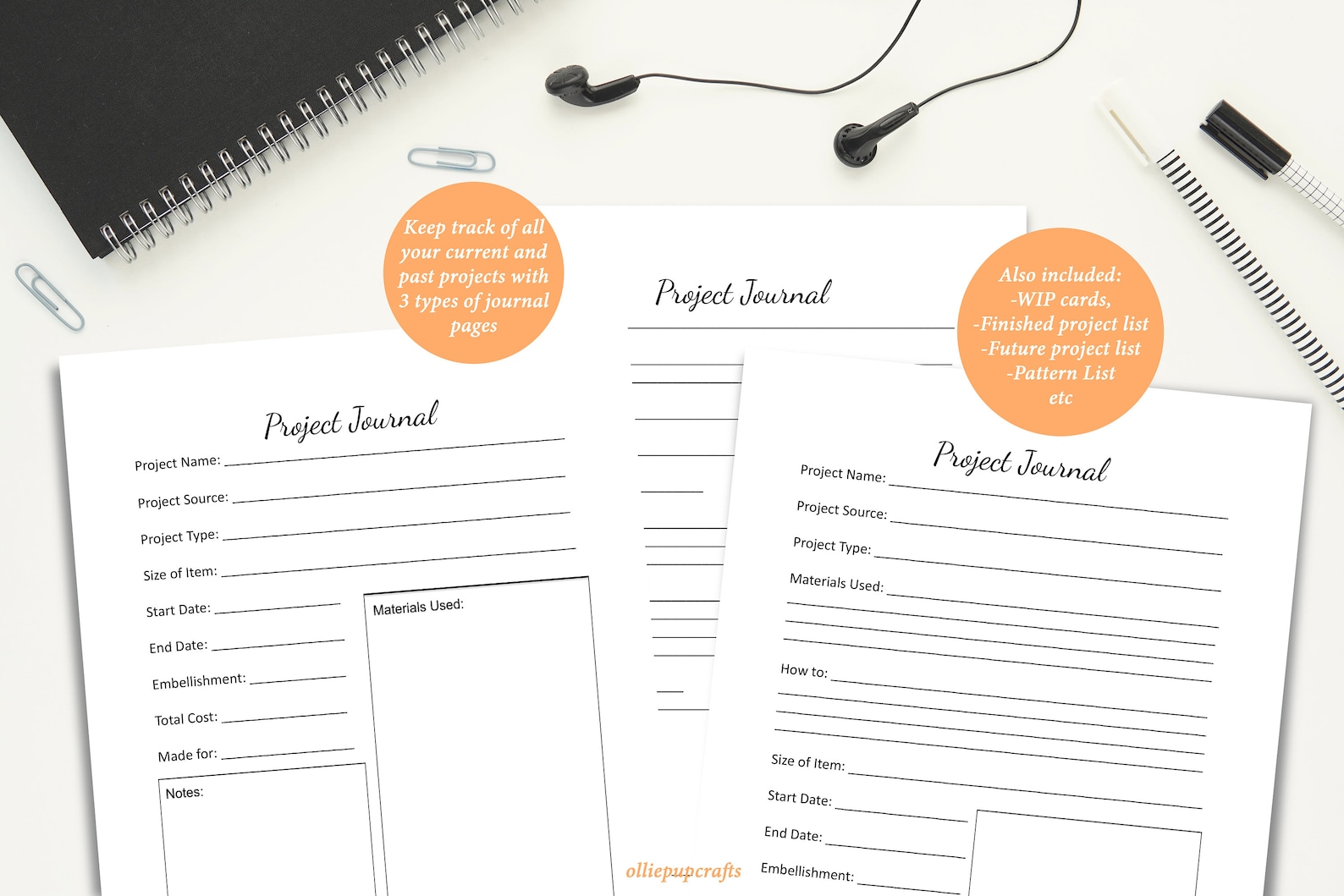 Printable Craft Planner, Craft Journal, Planner for Crafters, Craft ...