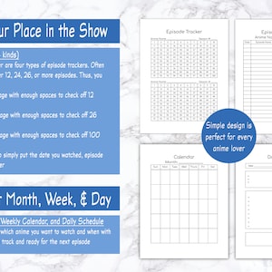 Anime Planner, Printable Anime Organizer, Anime Episode Tracker, Anime ...