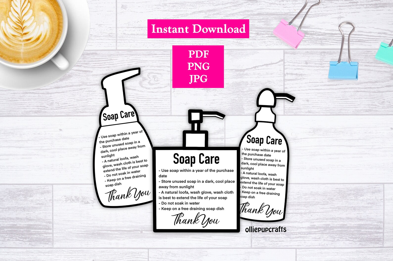 Printable Soap Labels, Soap Care Cards, Soap Making Business Cards for ...