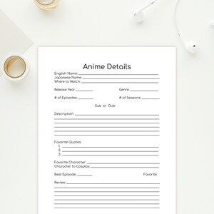 Anime Planner, Printable Anime Organizer, Anime Episode Tracker, Anime ...