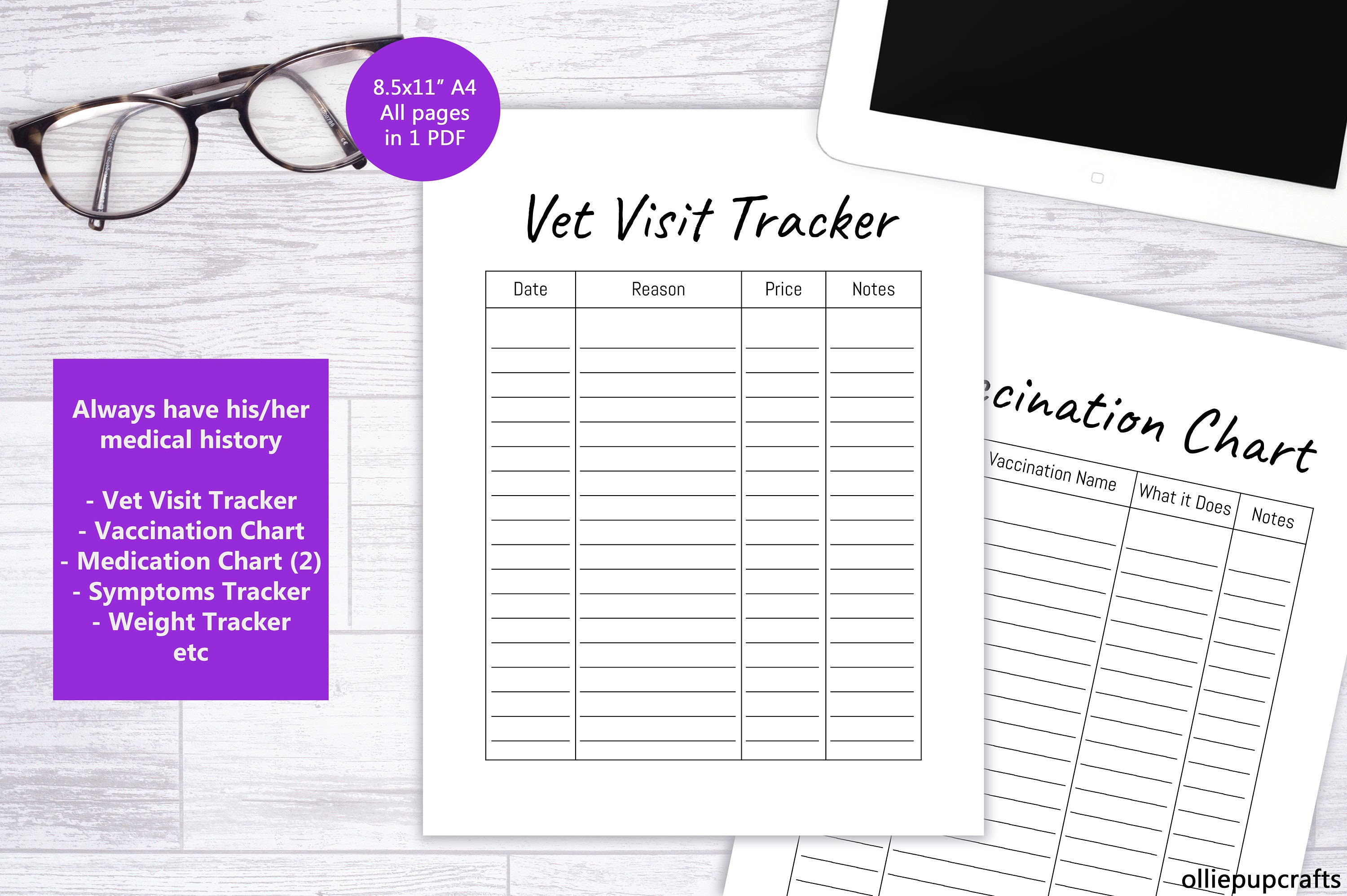 Pet Planner Printable, Cat Journal, Kitten Journal Template, Pet Care ...