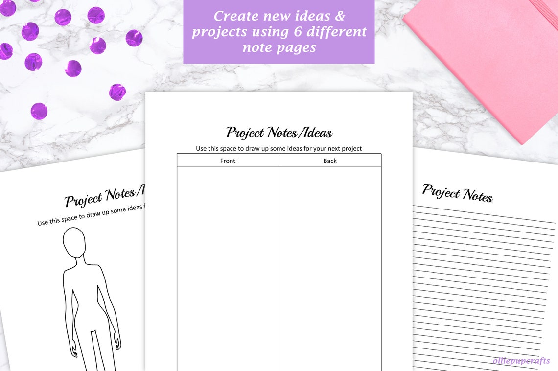 Sewing Planner Printable Sewing Notebook Seamstress Journal - Etsy