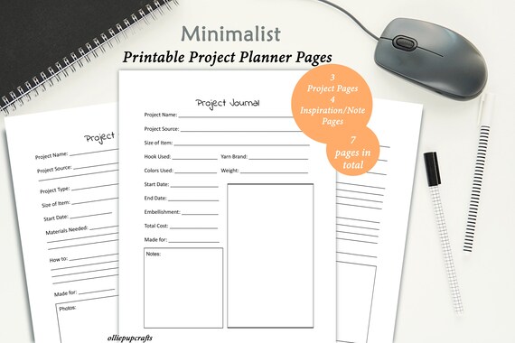 Project Planner Printable for Crafters Project Planner - Etsy