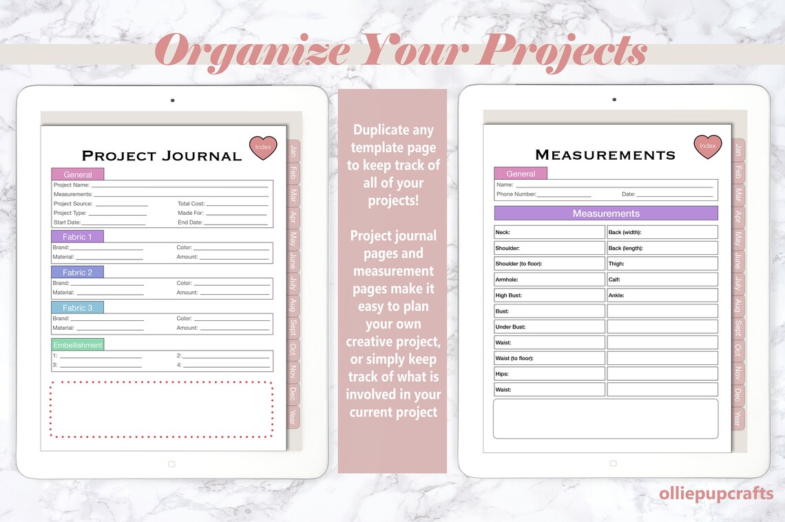 Sewing Planner, Digital Sewing Journal, Sewing Notebook for Seamstress ...