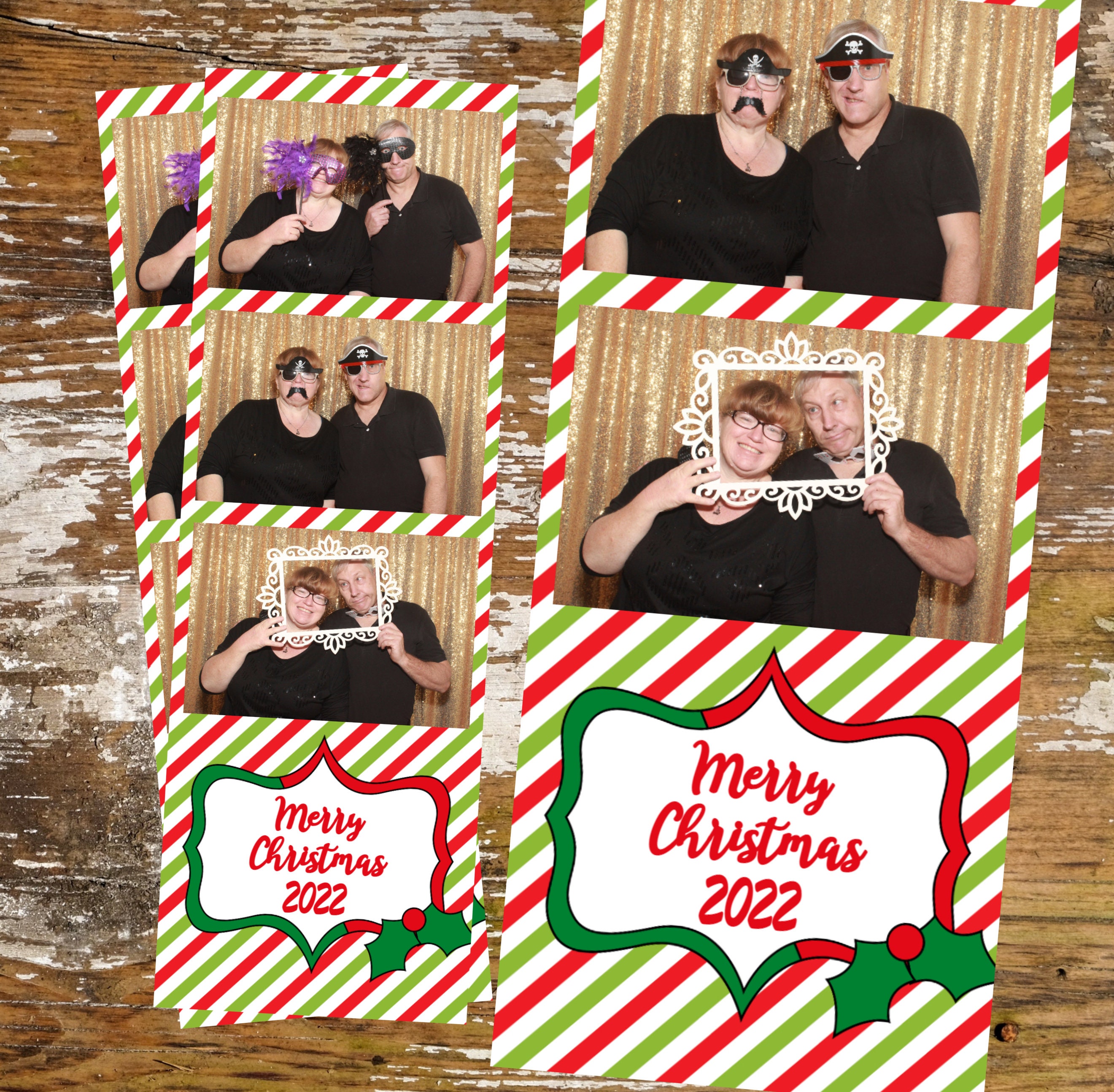 Photo Booth Template 2x6 Strip Merry Christmas Holiday Party Etsy