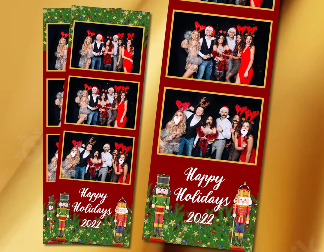 Photo Booth Template 2x6 Strip Merry Christmas, Company Holiday Party ...
