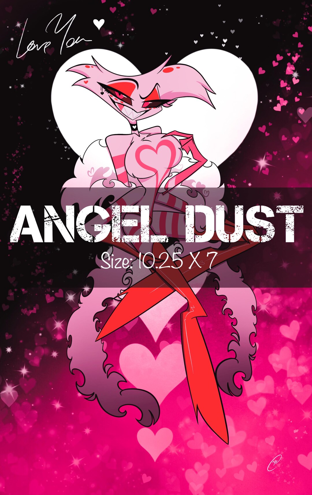 Angel Dust Hazbin Hellish Valentine Inspired Art Print - Etsy