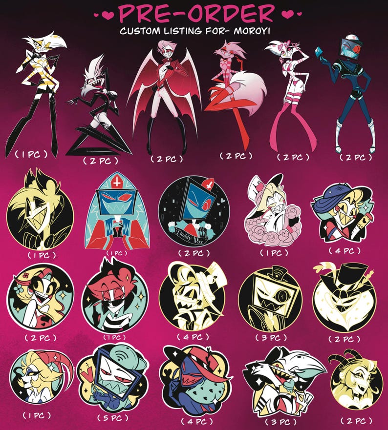 Custom Requested HH Pin and Standee Set - Etsy