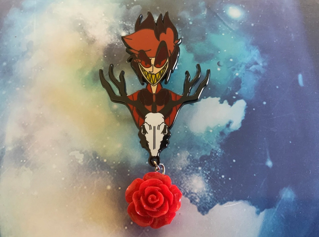 The Deer Demon Prince of Hell’s Red Rose Alastor Hard Enamel Charm Pin ...