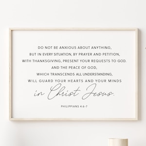 Do Not Be Anxious About Anything Philippians 4 6-7 Print - Etsy