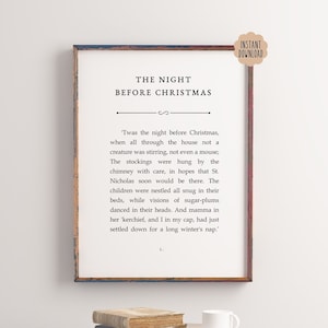 The Night Before Christmas Print Christmas Story Printable - Etsy