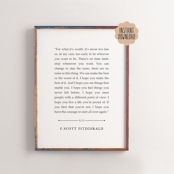 F Scott Fitzgerald - Etsy