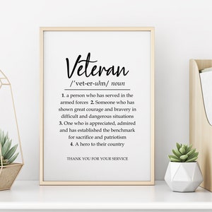 Veteran Definition Gift, Veteran Gift, Veteran Day Gift, Veteran Art ...