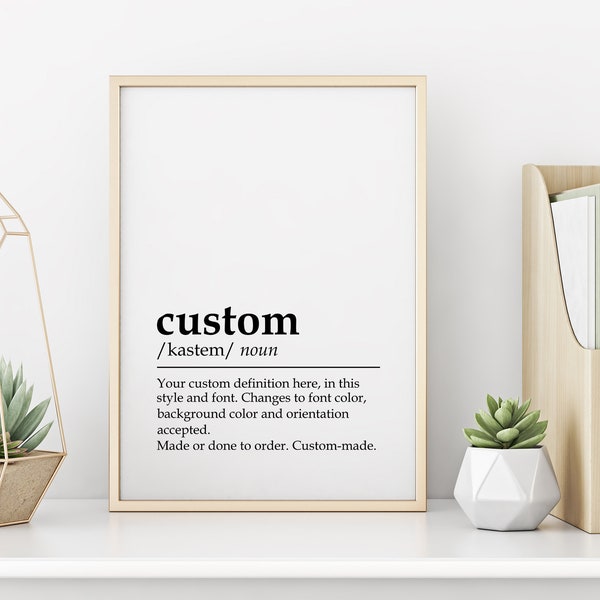 Custom Definition Poster - Etsy
