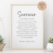 Custom Survivor Definition Print Survivor Gift Cancer - Etsy