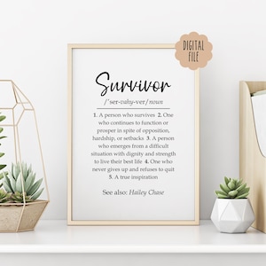 Custom Survivor Definition Print, Survivor Gift, Cancer Survivor Gift ...
