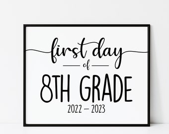 First Day 8th Grade - Etsy