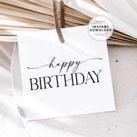 Editable & Printable Gift Tags / Happy Birthday Tag / Instant Download ...