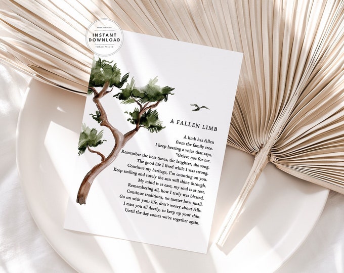 A Fallen Limb Poem Printable : A limb has fallen from the family tree ...