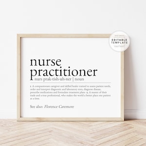 Nurse Practitioner Definition Print: Custom NP Gift (digital Print) - Etsy