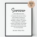 Custom Survivor Definition Print Survivor Gift Cancer - Etsy