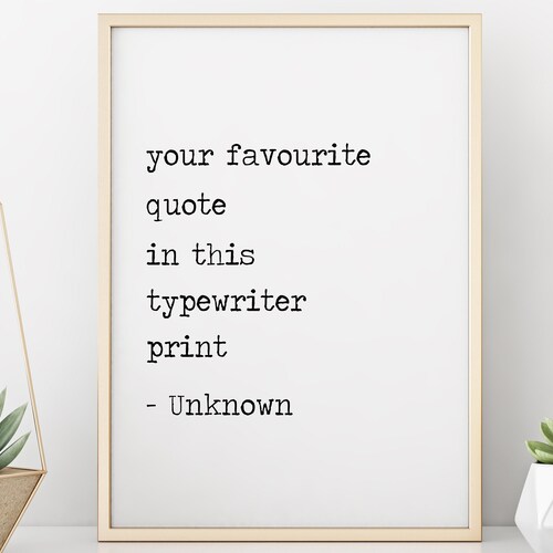 Custom Quote Typewriter Print Custom Printable Custom Wall - Etsy
