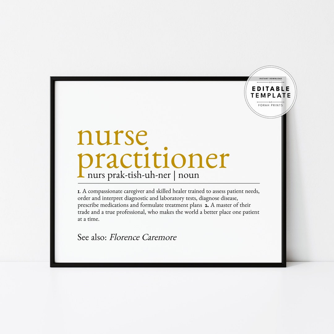 Nurse Practitioner Definition Print: Custom NP Gift (digital Download ...