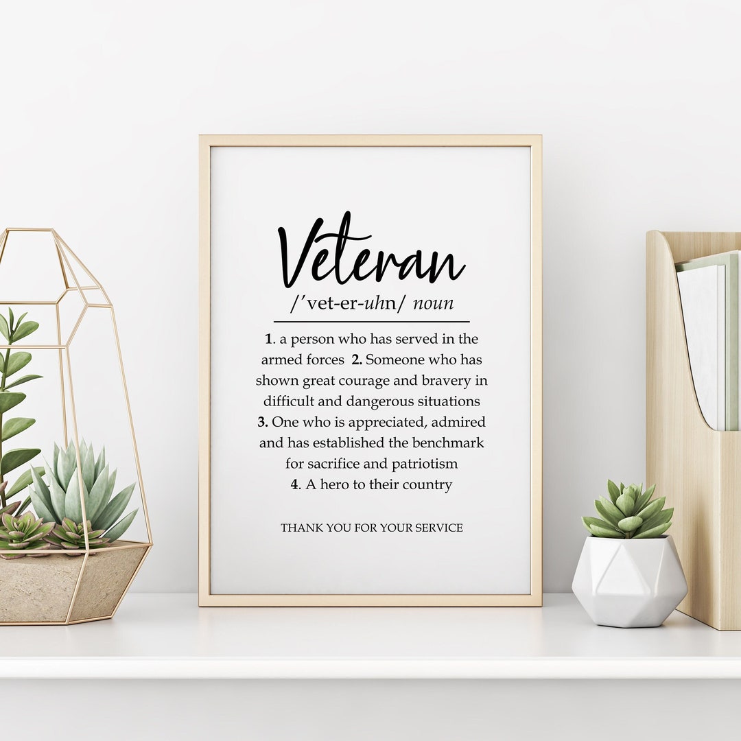 Veteran Definition Gift, Veteran Gift, Veteran Day Gift, Veteran Art ...