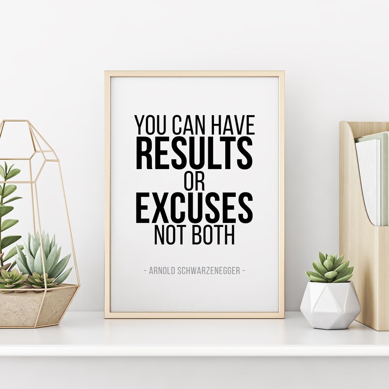 Excuses or Results Not Both Print Gym Wall Art Gym Print - Etsy