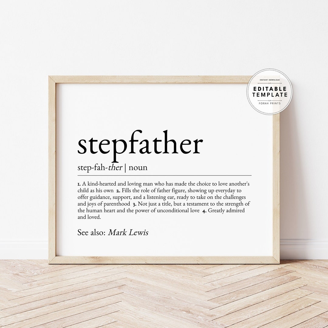 Editable Stepfather Definition, Stepfather Appreciation, Gift for ...