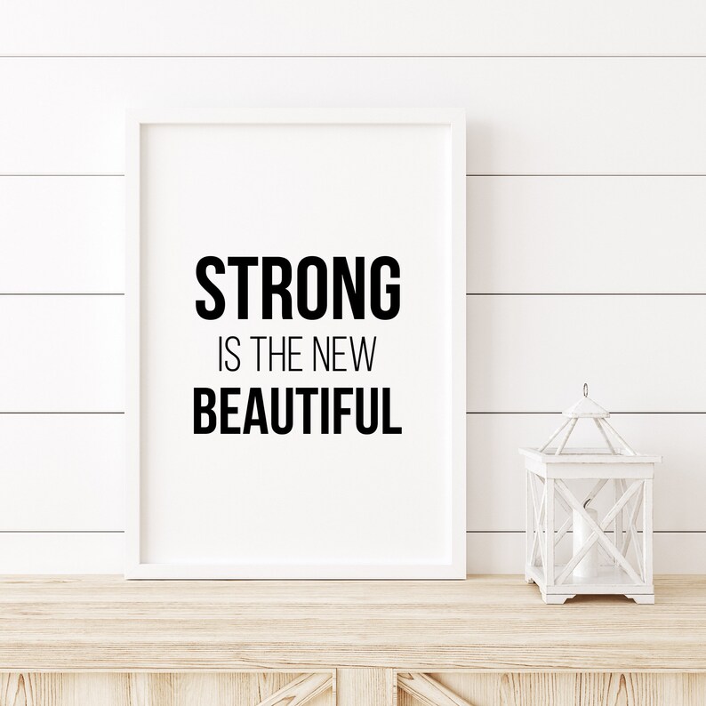 Strong is the New Beautiful Gym Wall Art Gym Poster Gym | Etsy