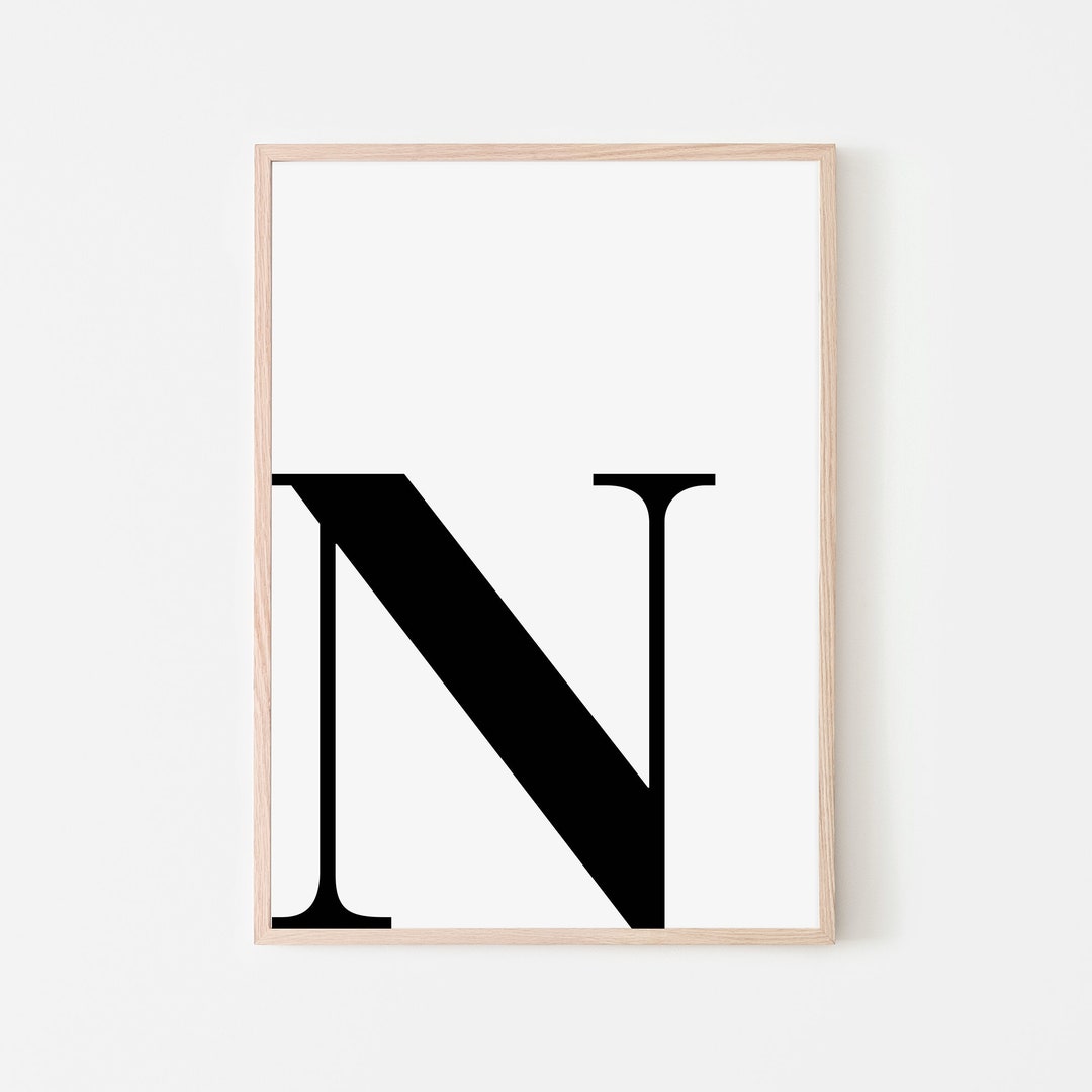 Letter 'N' Printable Wall Art | Initial Letter Print | Alphabet Letter ...