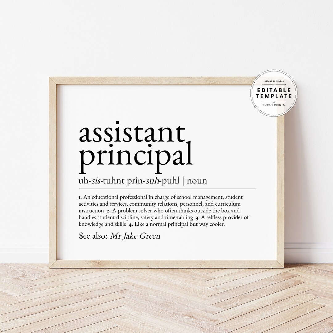 Editable Assistant Principal Definition Print, Appreciation Gift ...