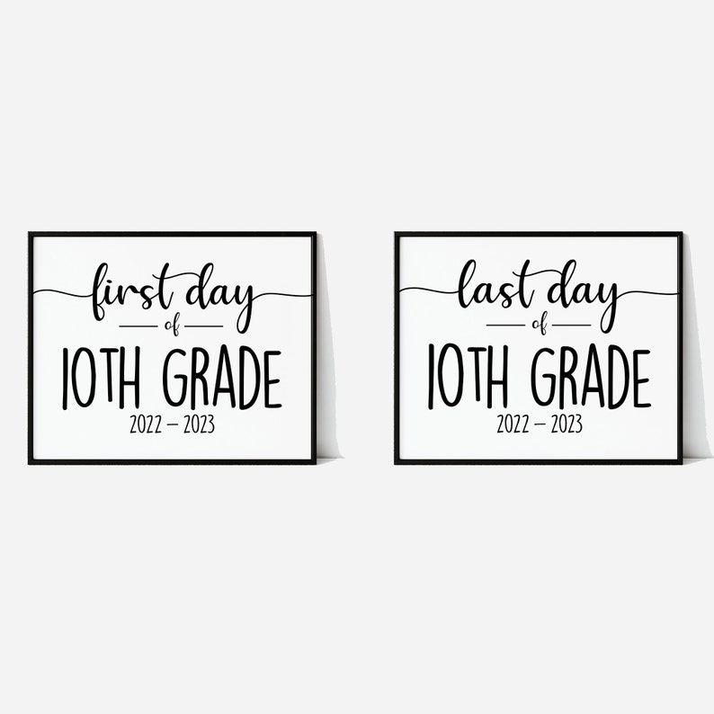 First Day of School Sign First Day of Tenth Grade Sign Tenth - Etsy
