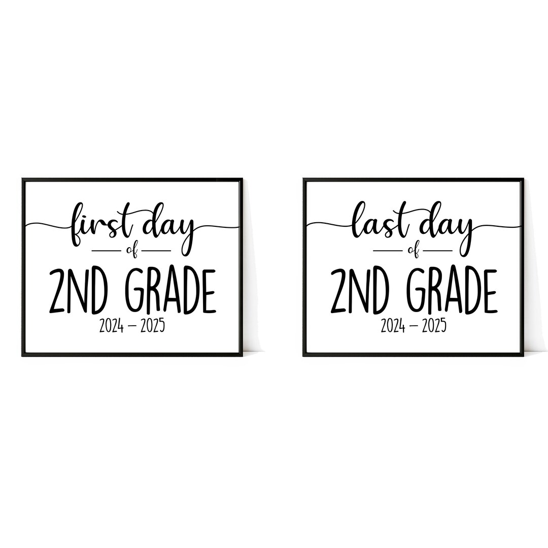 First Day of School Sign, First Day of Second Grade Sign, Second Grade ...