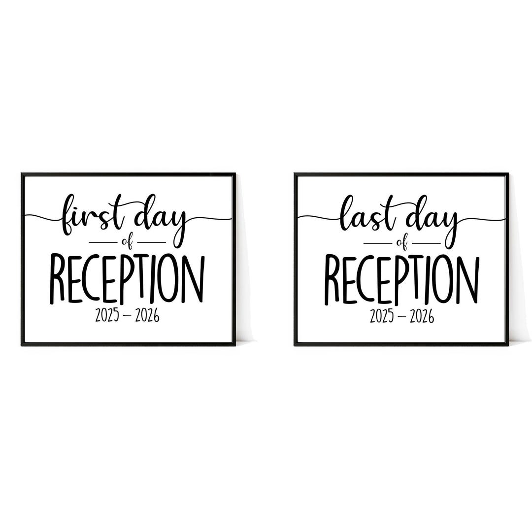 First Day of School Sign, Duo Reception Grade School Sign, First Day of ...