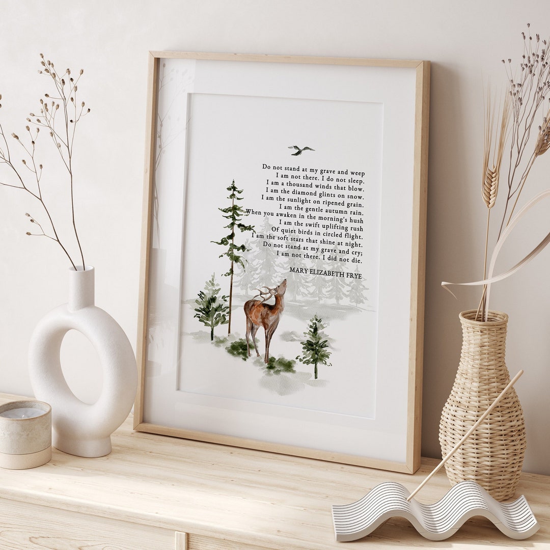 Mary Frye Poem Print, Sympathy Funeral Quote (digital Print) - Etsy