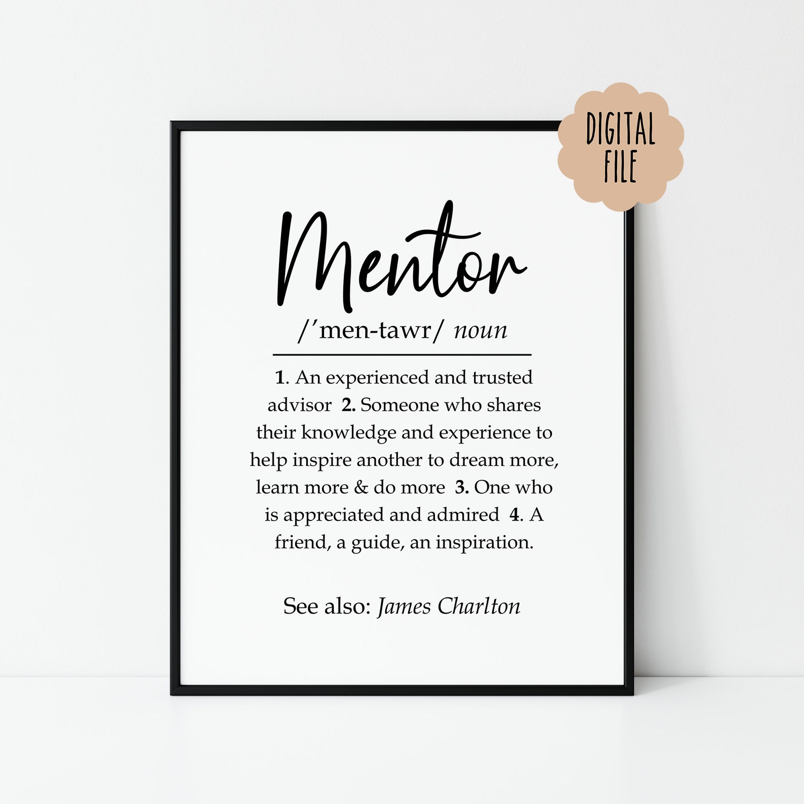 Custom Mentor Definition Gift Mentor Gift Mentor Thank You | Etsy